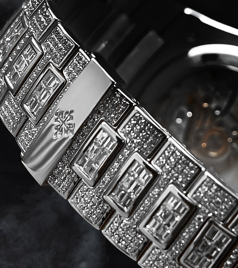 Custom Patek Philippe Nautilus 5719-1G - Fully Diamond-Set in White ...
