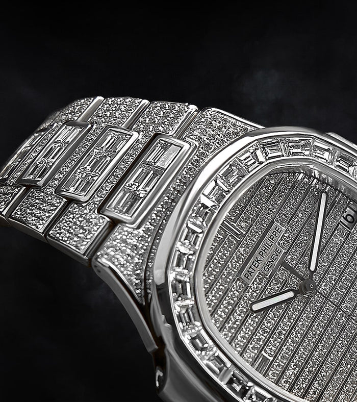 Custom Patek Philippe Nautilus 5719-1G - Fully Diamond-Set in White ...