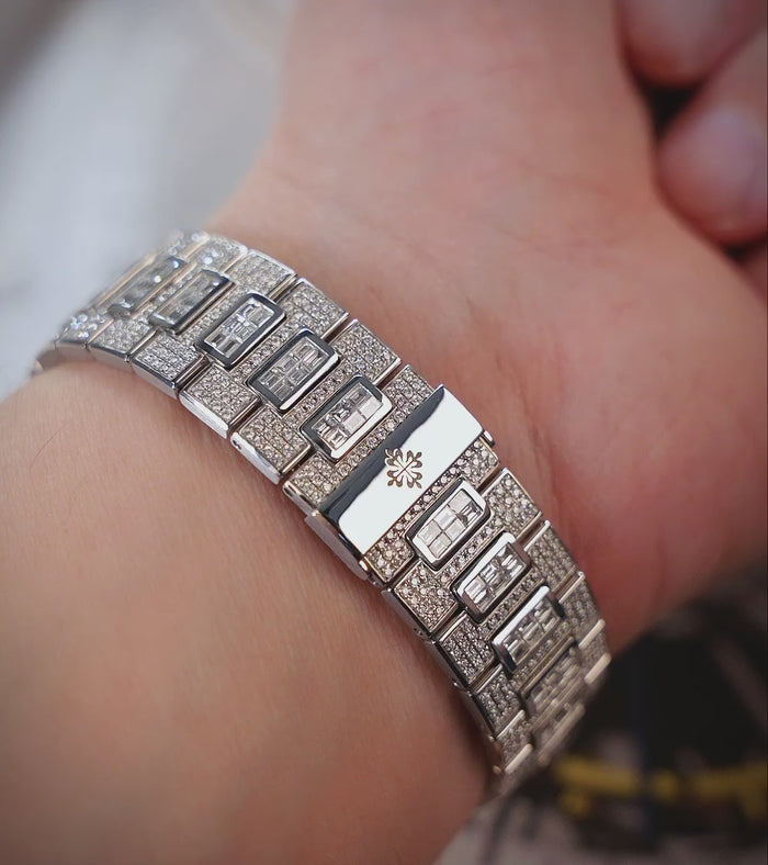 Custom Patek Philippe Nautilus 5719-1G - Fully Diamond-Set in White ...